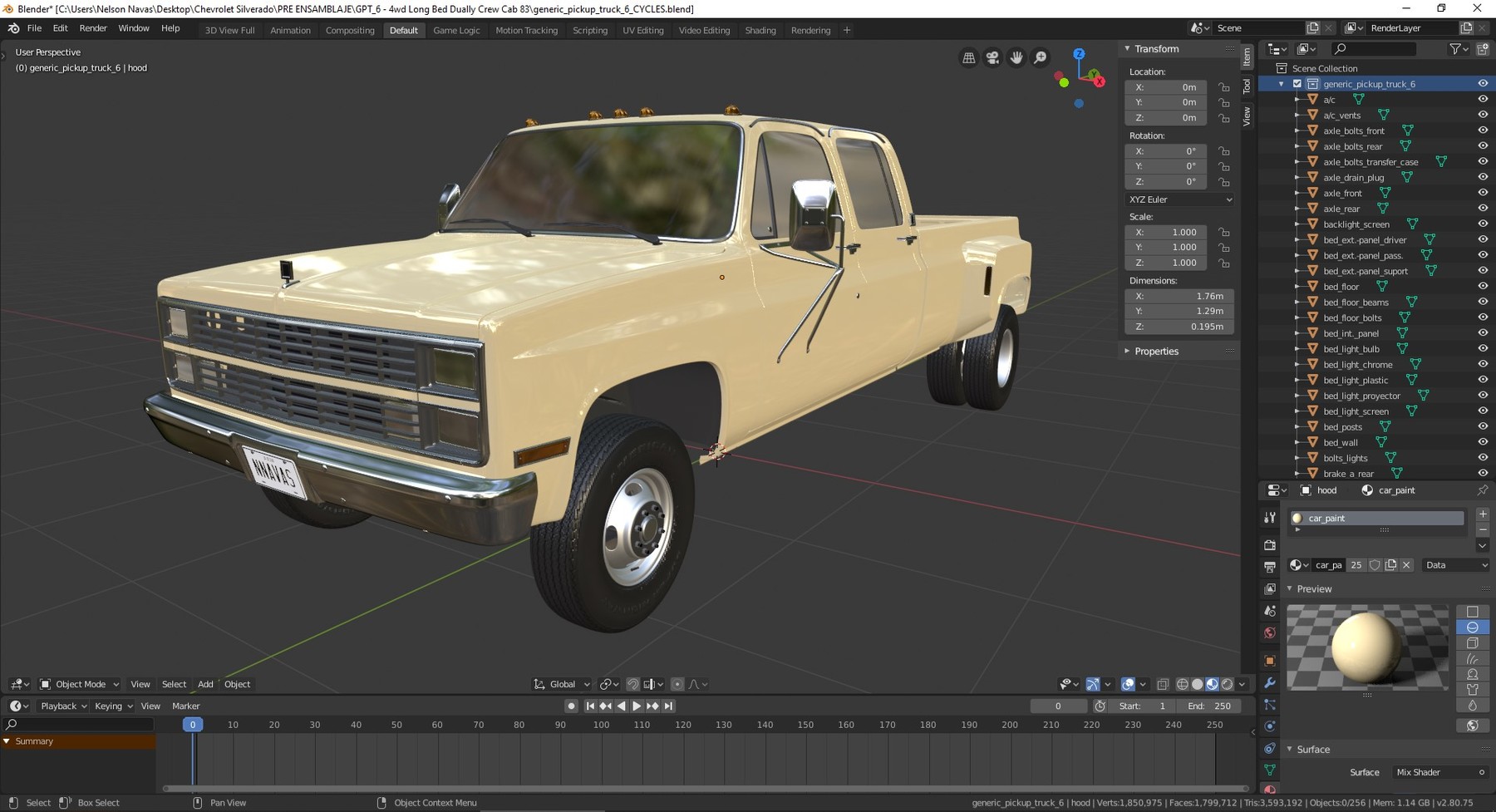 ArtStation - VINTAGE 4WD DUALLY PICKUP TRUCK 6 | Game Assets