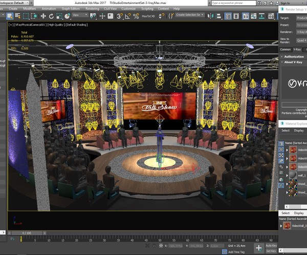 ArtStation - Virtual TV Studio Entertainment Set 3 | Game Assets