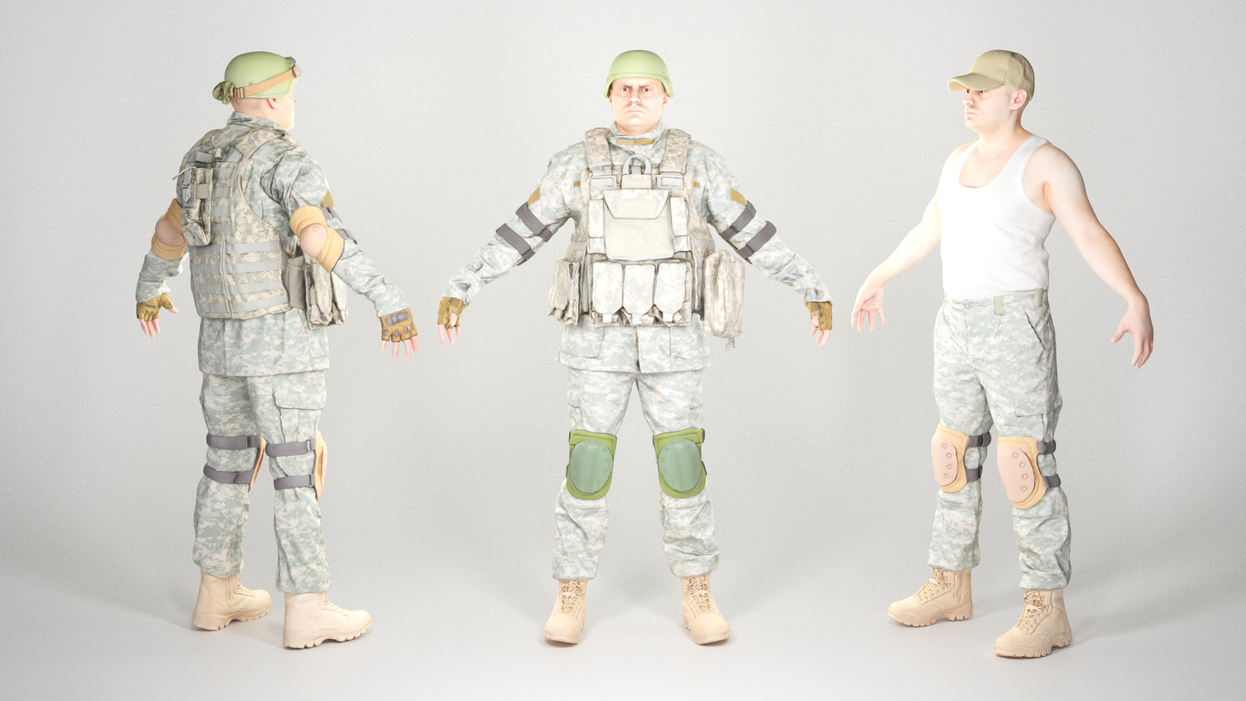 ArtStation - Fully equipped game ready American soldier with props 30 ...