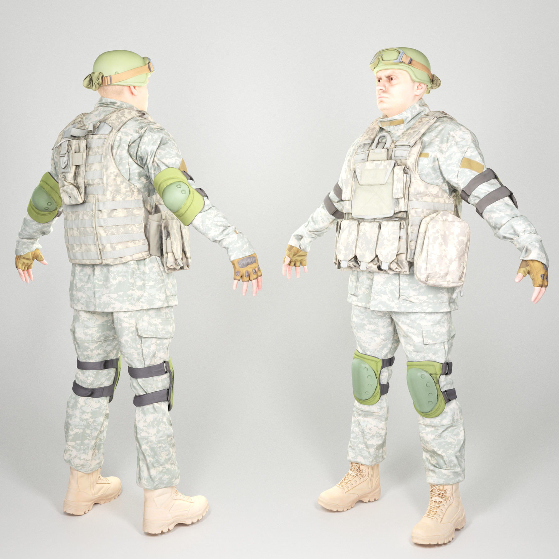 ArtStation - Fully equipped game ready American soldier with props 30 ...