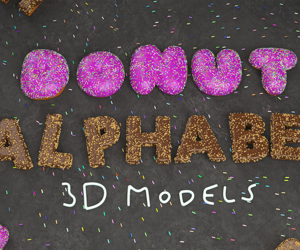 ArtStation - Donut Alphabet 3d Models | Resources