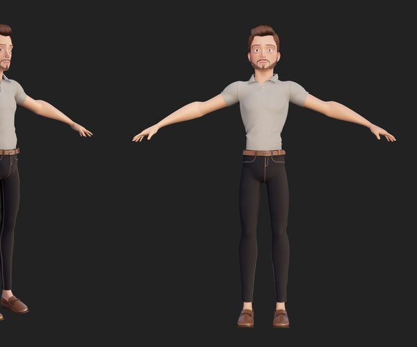 ArtStation - Rigged - Stylized Character Man in Blender Cycles and ...