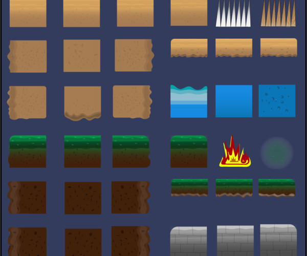 ArtStation - 2D Tile Map - Base Platform Beach and Forest | Game Assets