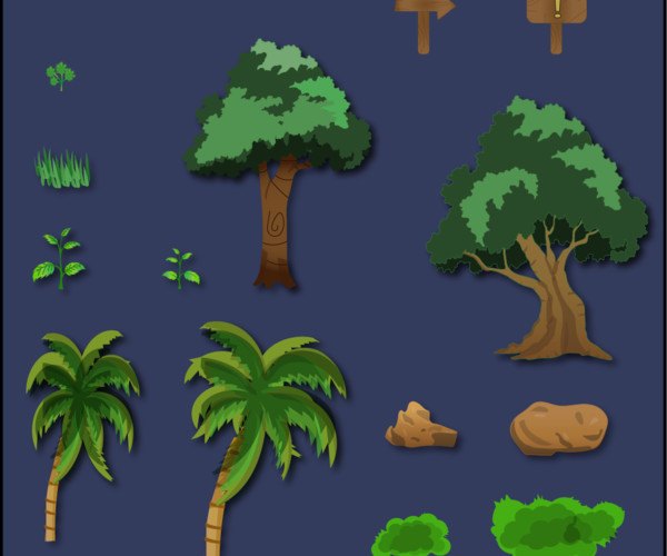 ArtStation - 2D Tile Map - Base Platform Beach and Forest | Game Assets