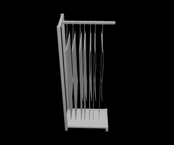 ArtStation - folded hanging jeans pants trousers rack 3D model 3D model ...