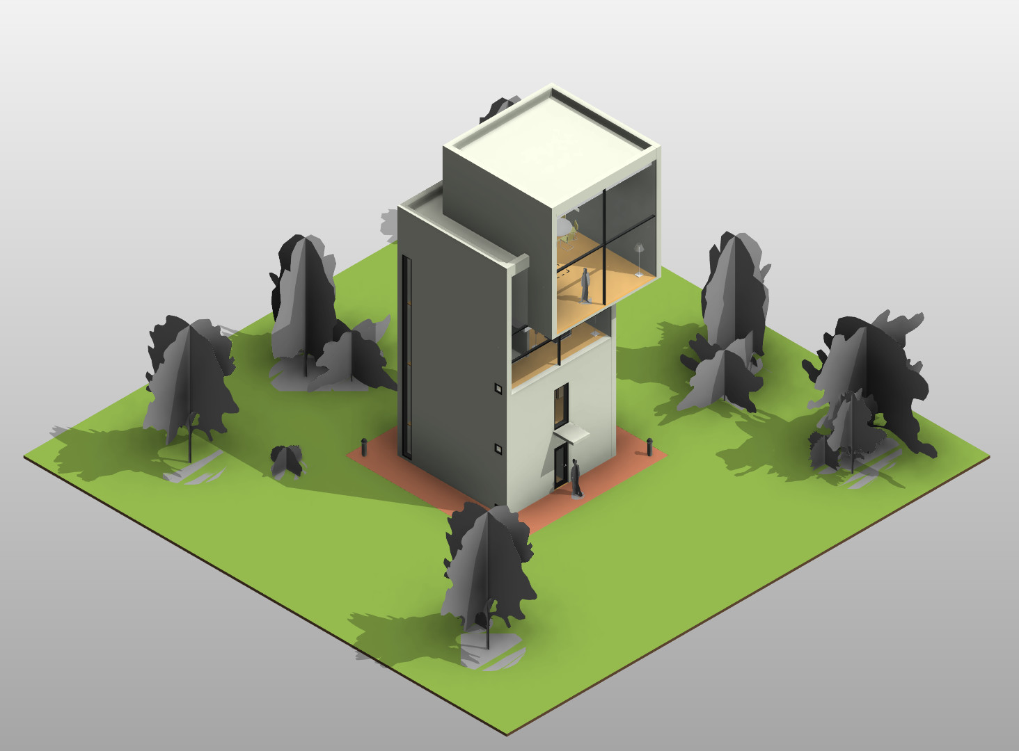 ArtStation - 4x4 HOUSE by TADAO ANDO - AUTODESK REVIT 3D model | Resources