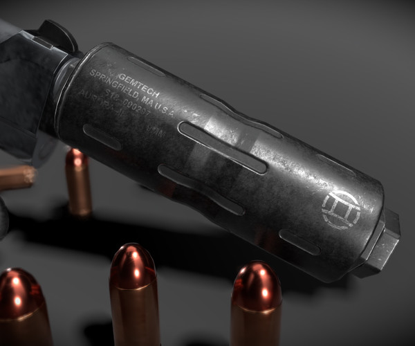 ArtStation - Gemtech Aurora II Suppressor | Game Assets