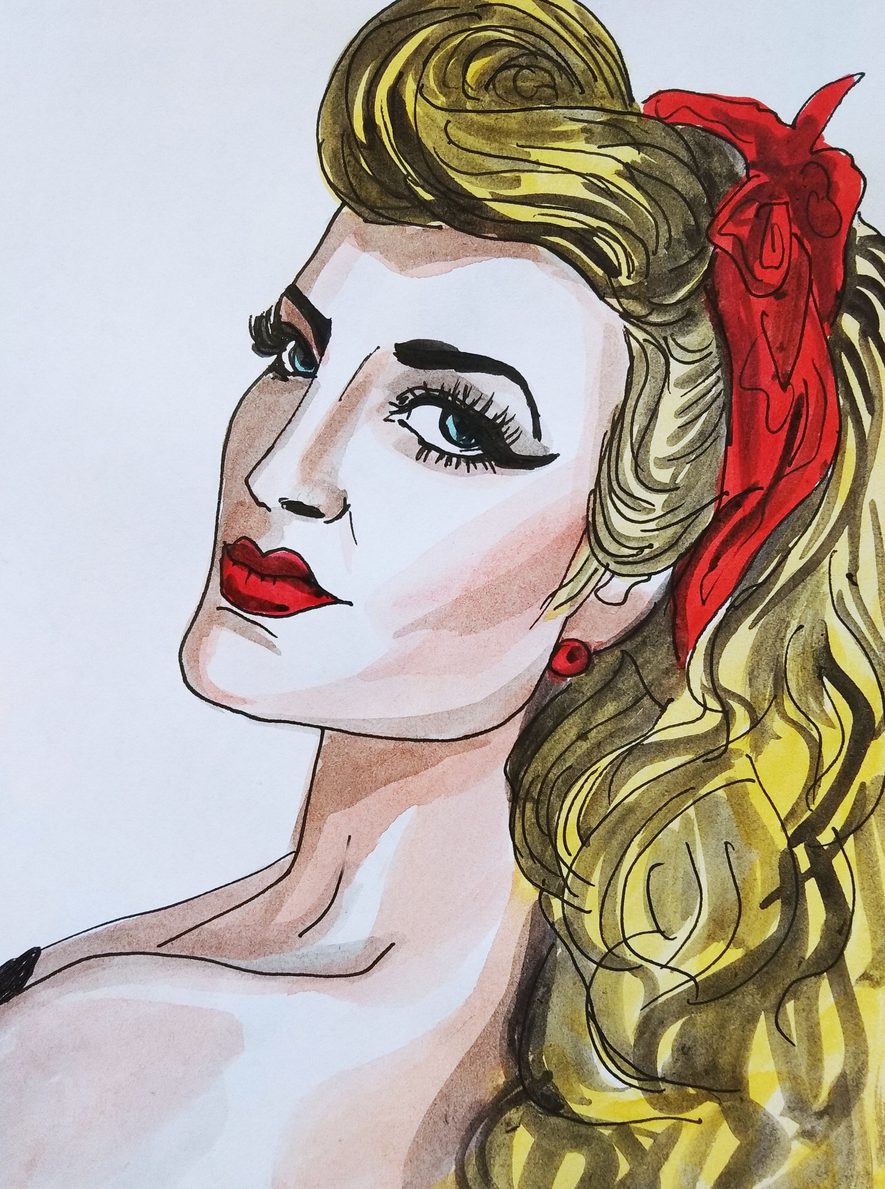 ArtStation - Lady in retro style | Artworks