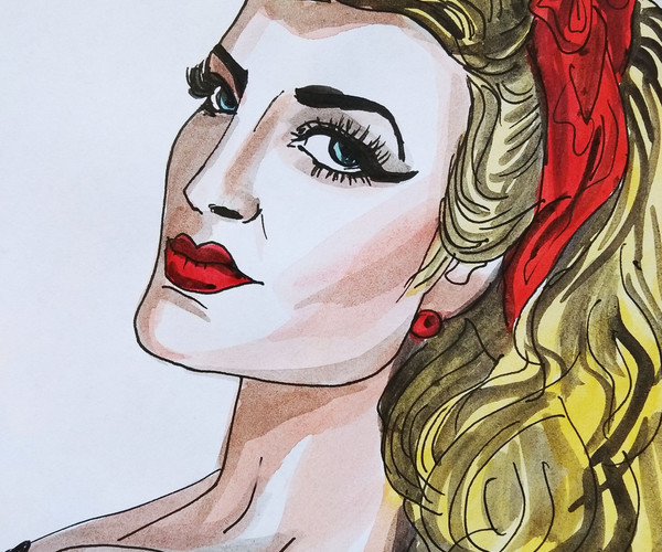 ArtStation - Lady in retro style | Artworks