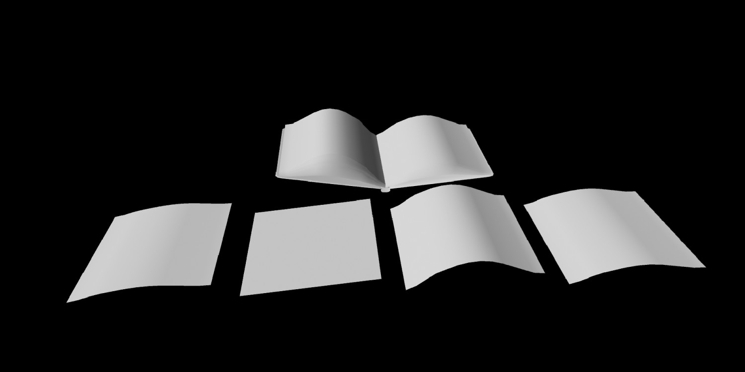 ArtStation - Open Book Paper Pieces untextured | Resources