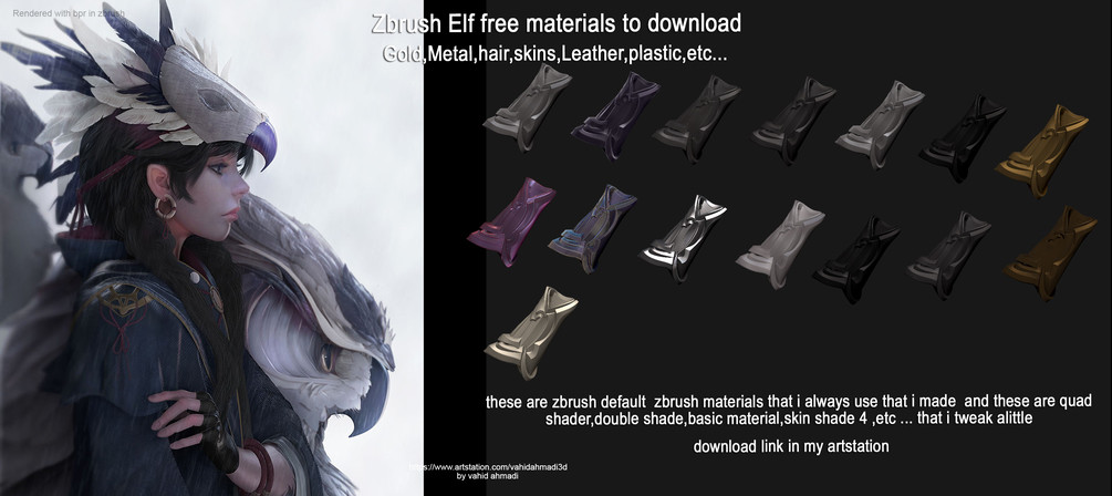 ArtStation - Zbrush Metal , Cloth, skin Materials | Resources