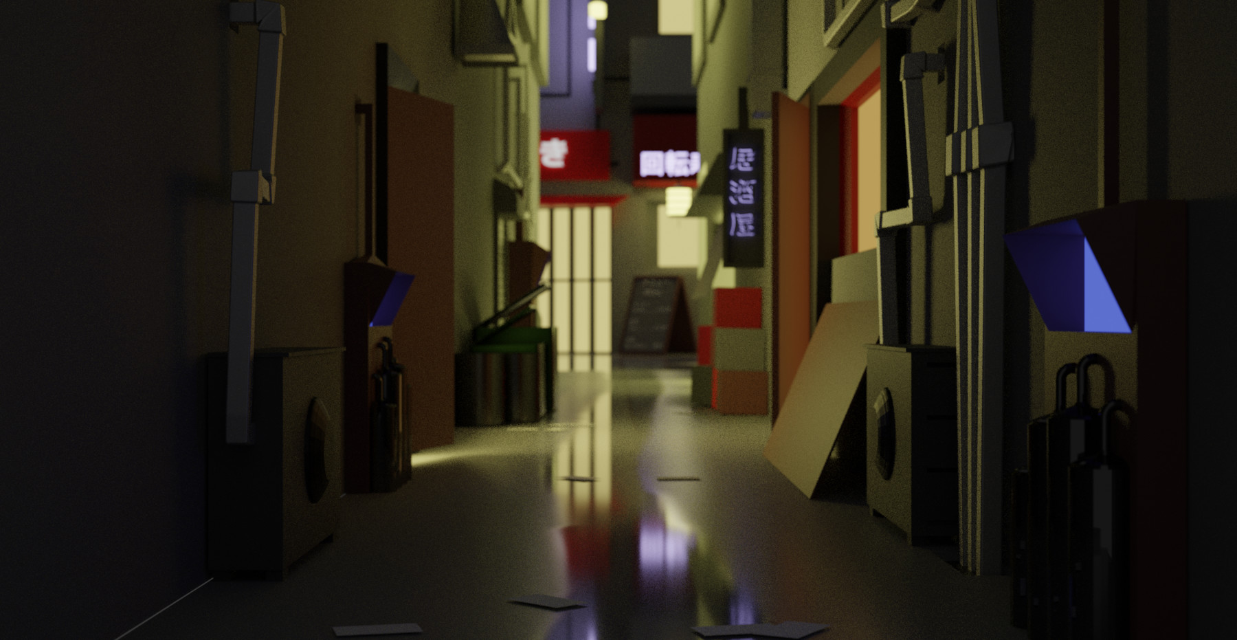 ArtStation - Low Poly Japanese Side Alley Scene (3D model) OBJ | Resources