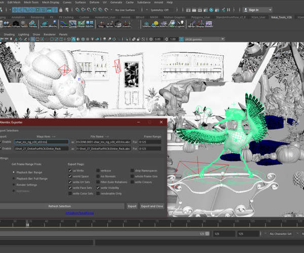 Artstation Alembic Export Interface Autodesk Maya Resources