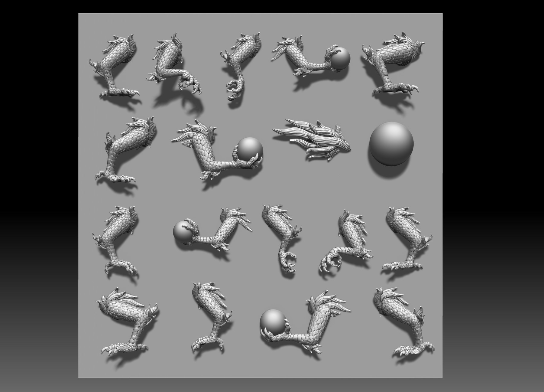 ArtStation - Dragon Generator - Zbrush IMM Brush and two posed fully ...