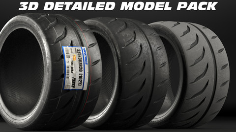 ArtStation - TOYO TIRES R888R 3D Model Pack + Low Poly | 3D Assets