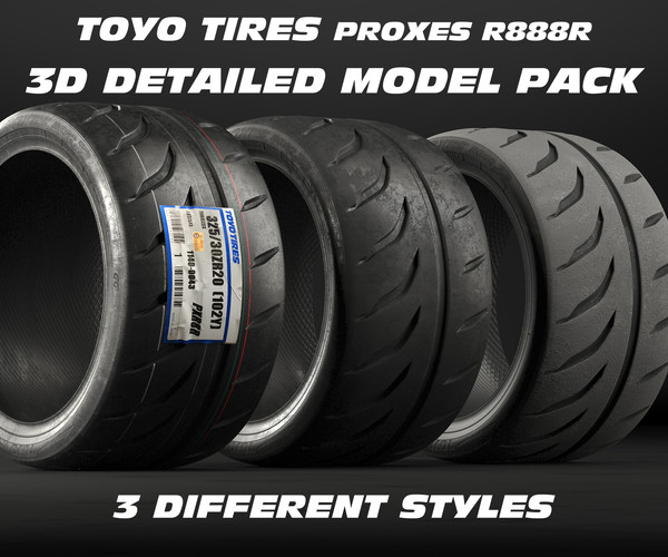 ArtStation - TOYO TIRES R888R 3D Model Pack + Low Poly | Resources