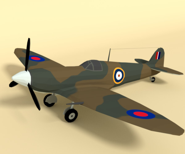 ArtStation - Low Poly Cartoon Supermarine Spitfire MKII | Resources