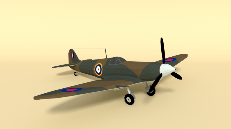 ArtStation - Low Poly Cartoon Supermarine Spitfire MKII | Resources