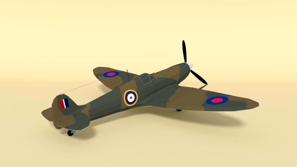 ArtStation - Low Poly Cartoon Supermarine Spitfire MKII | Resources