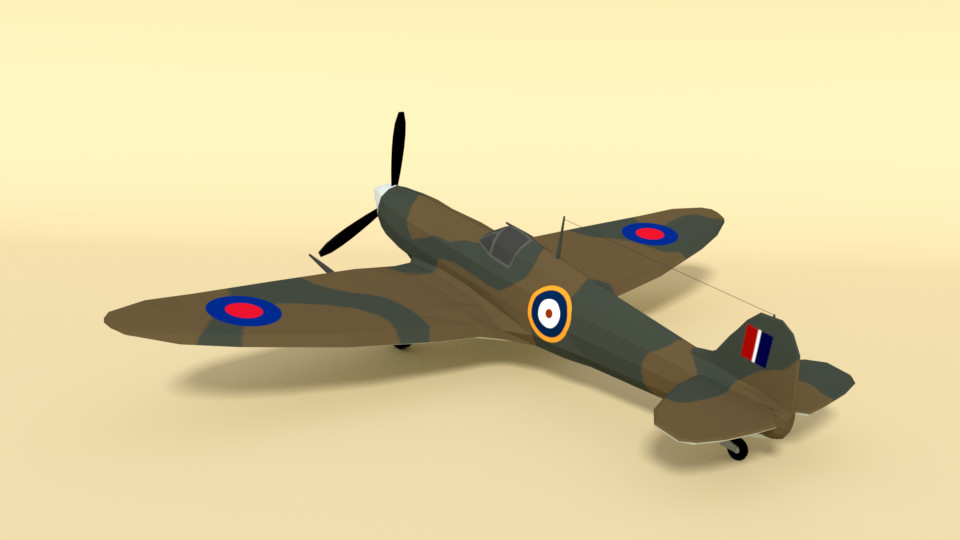 ArtStation - Low Poly Cartoon Supermarine Spitfire MKII | Resources