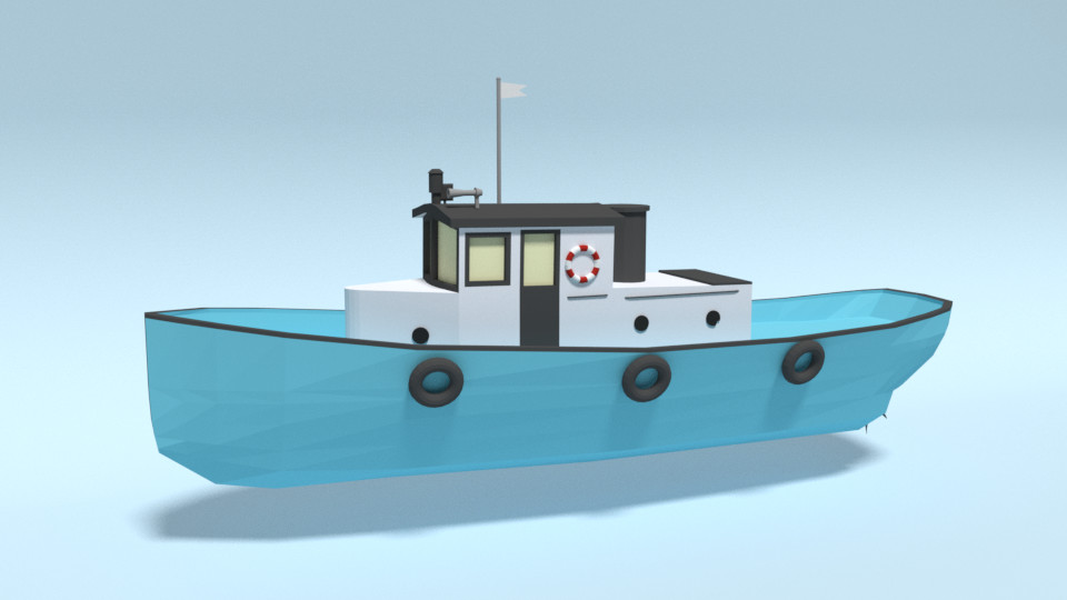 ArtStation - Low Poly Cartoon Fishing Boat | Resources