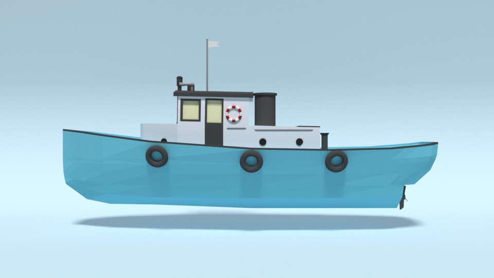ArtStation - Low Poly Cartoon Fishing Boat | Resources