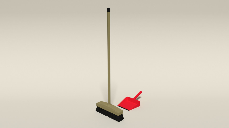 ArtStation - Low Poly Cartoon Broom and Dustpan | Resources