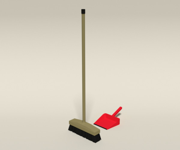 ArtStation - Low Poly Cartoon Broom and Dustpan | Resources