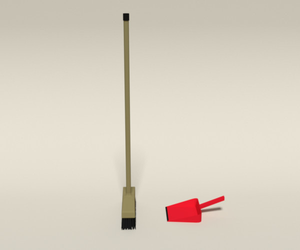 ArtStation - Low Poly Cartoon Broom and Dustpan | Resources