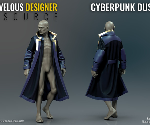 ArtStation - Cyberpunk Duster - Marvelous Designer Resource | Resources