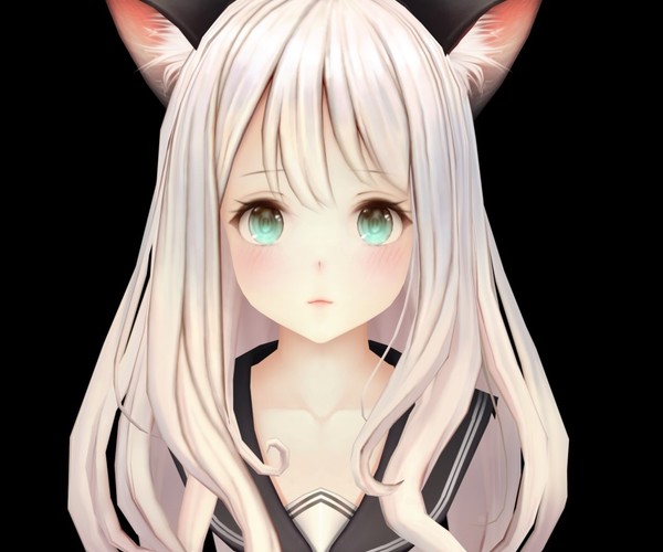 ArtStation - Bli Cat Girl Model(HAND painting Character) | Game Assets