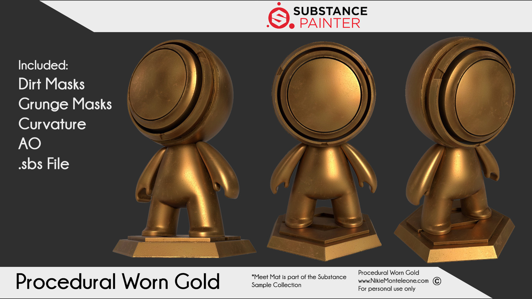 ArtStation - Procedural Gold Worn Shader for Substance Painter | Resources