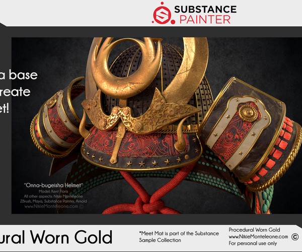 ArtStation - Procedural Gold Worn Shader for Substance Painter | Resources