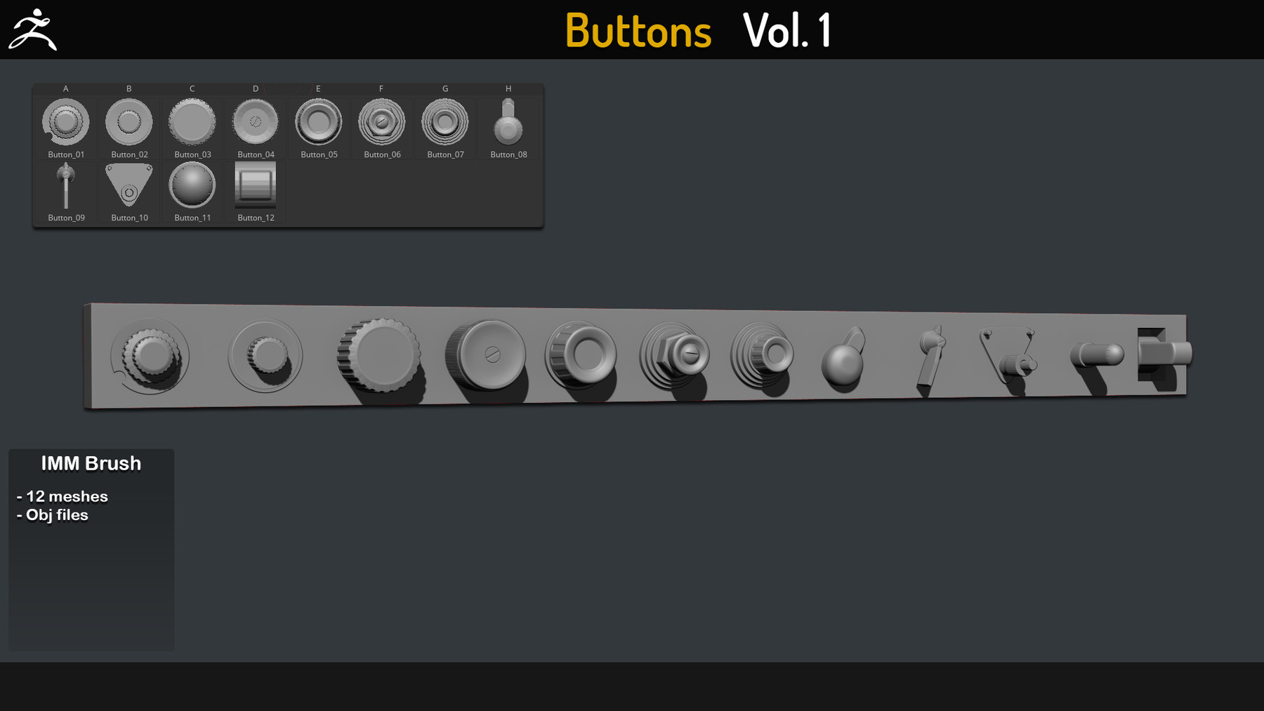 ArtStation - Buttons IMM Brush Vol.1 | Brushes
