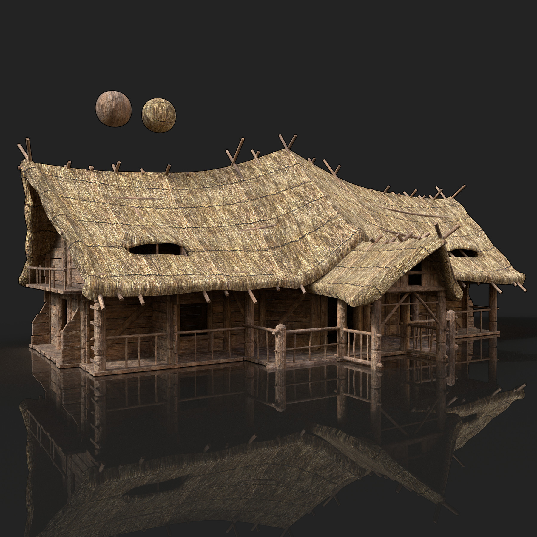 ArtStation - SLAVIC MEDIEVAL THATCHED VILLAGE WOODEN HOUSE TOWER ...