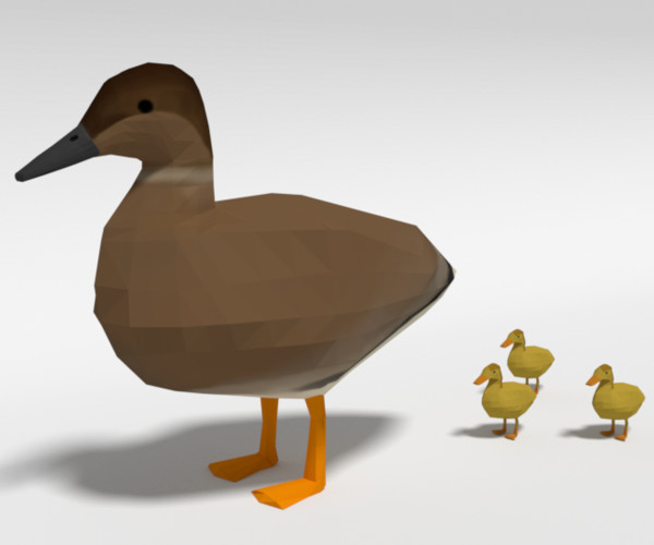 ArtStation - Low Poly Cartoon Gadwall Duck | Resources