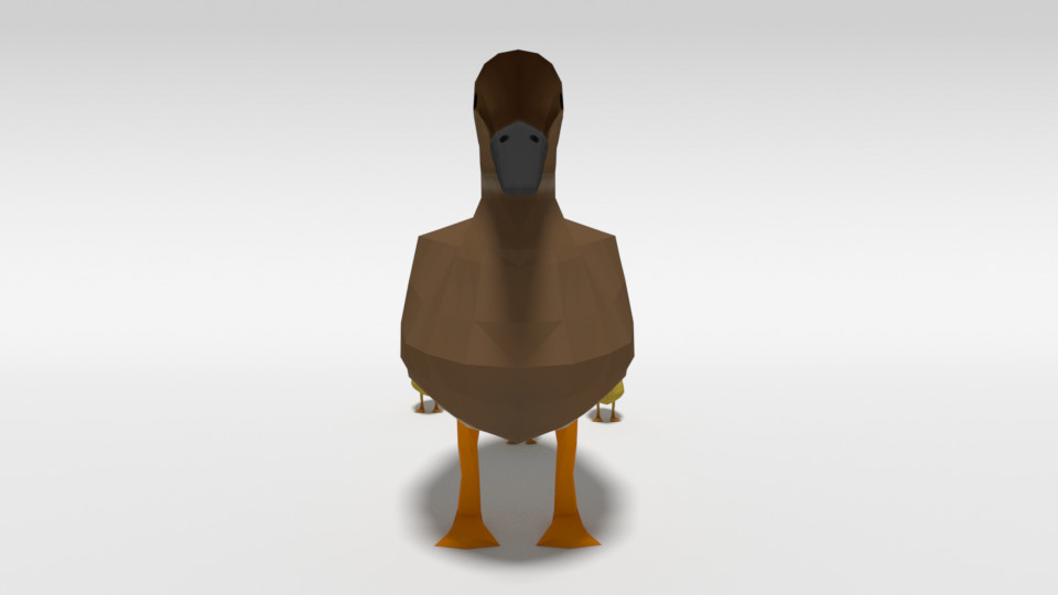 ArtStation - Low Poly Cartoon Gadwall Duck | Resources