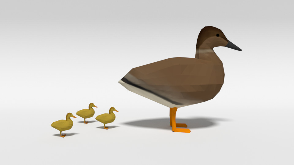 ArtStation - Low Poly Cartoon Gadwall Duck | Resources