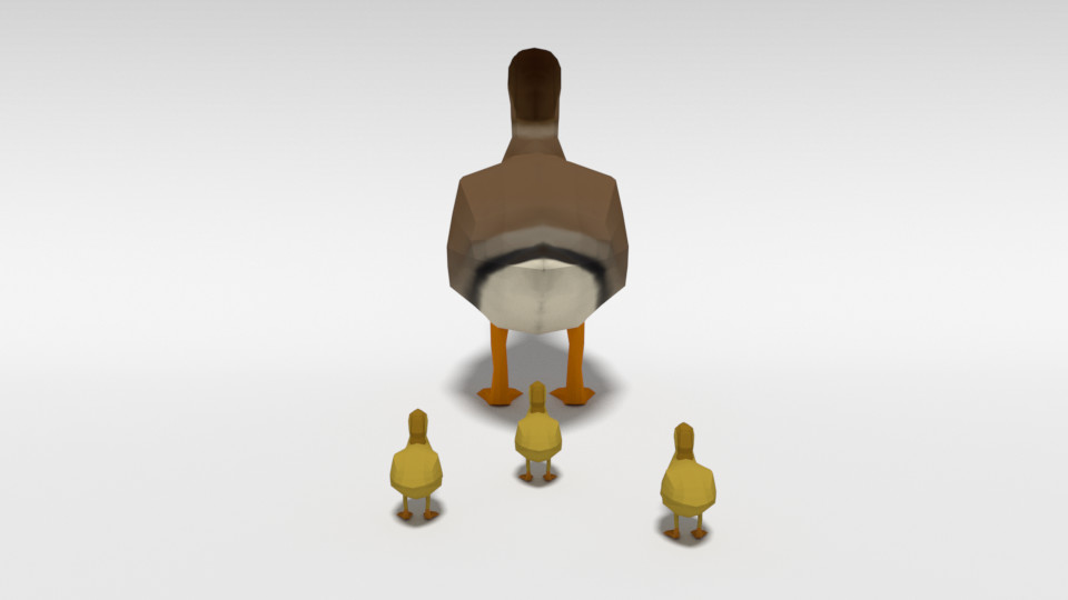 ArtStation - Low Poly Cartoon Gadwall Duck | Resources