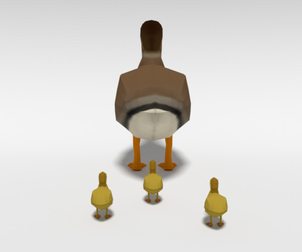 ArtStation - Low Poly Cartoon Gadwall Duck | Resources