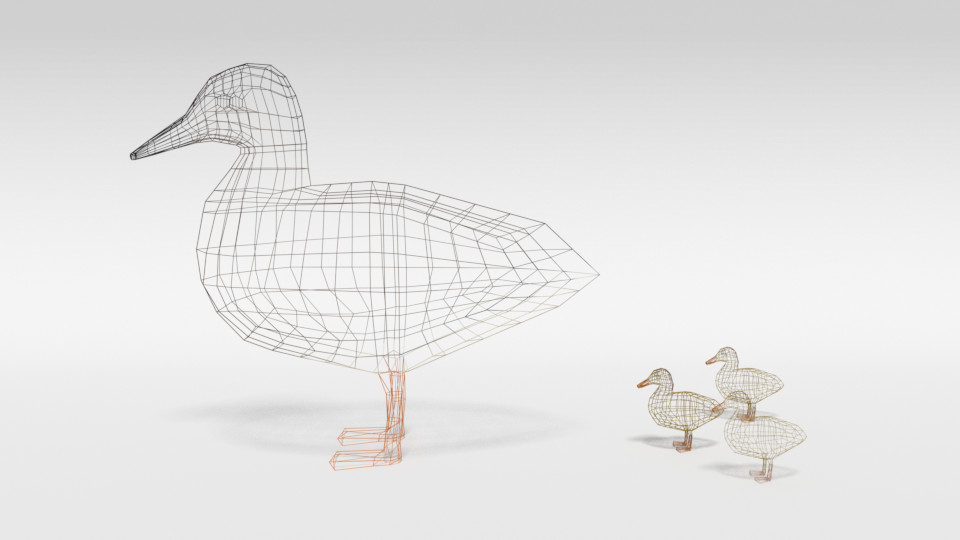 ArtStation - Low Poly Cartoon Gadwall Duck | Resources