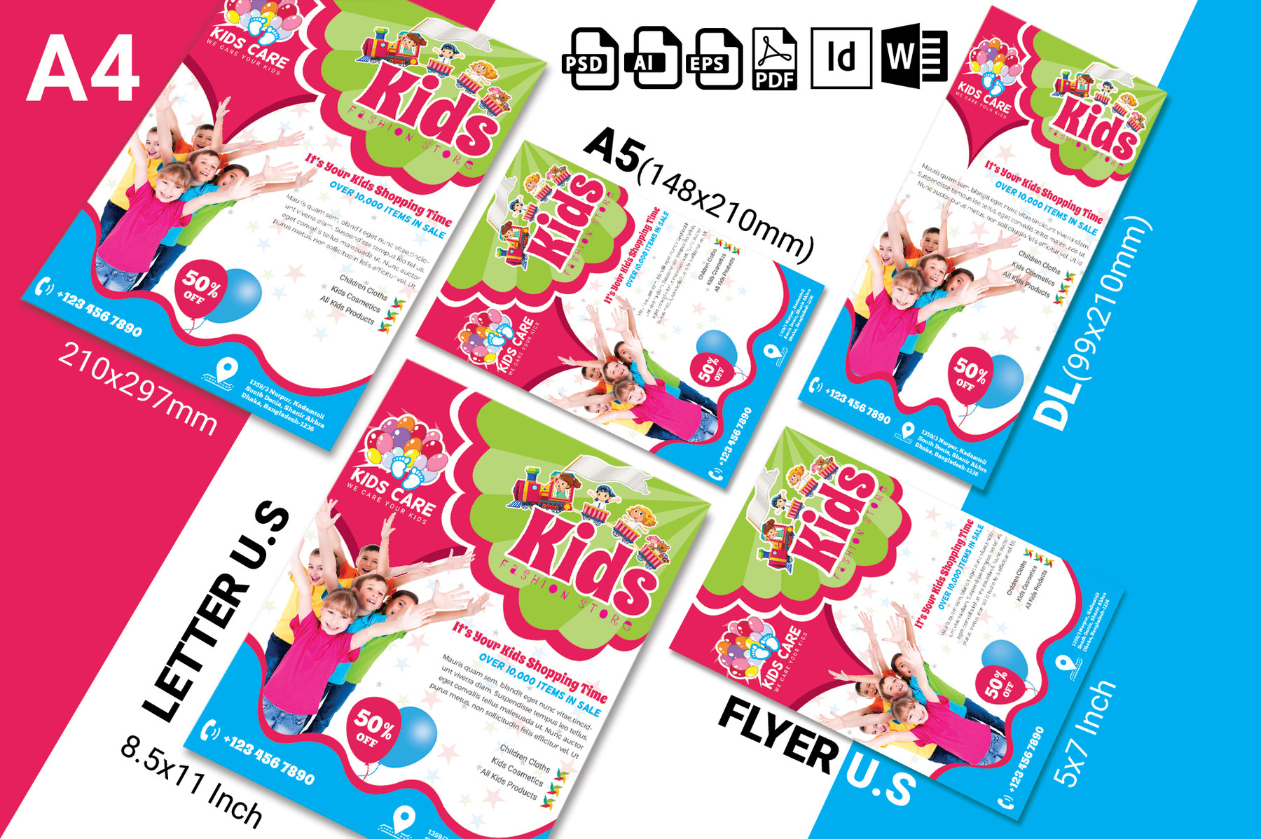 ArtStation - Kids Fashion Shop Flyer Template Vol-02 | Artworks