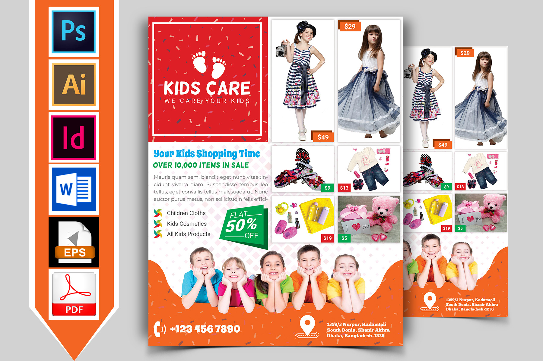 ArtStation - Kids Fashion Shop Flyer Template Vol-03 | Artworks