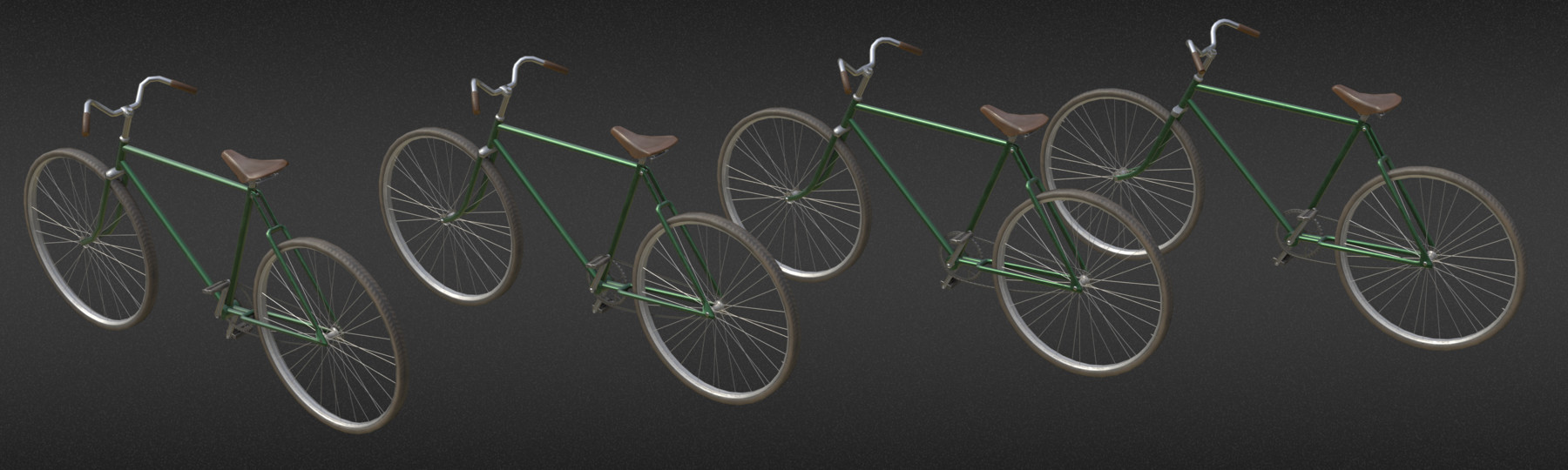 ArtStation - Game-ready Retro Bicycle Green | Game Assets