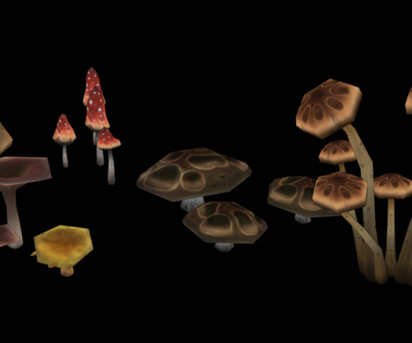 ArtStation - Low-Poly Stylized Mushrooms Pack | Resources
