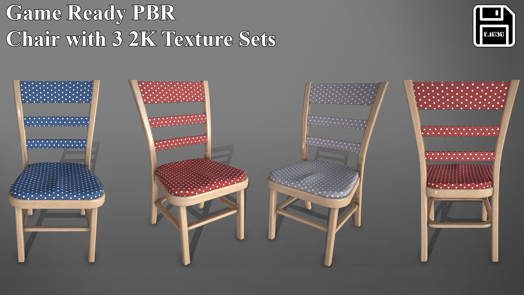 ArtStation - Game Ready Chair Model with 3 2K PBR texture sets | Game ...