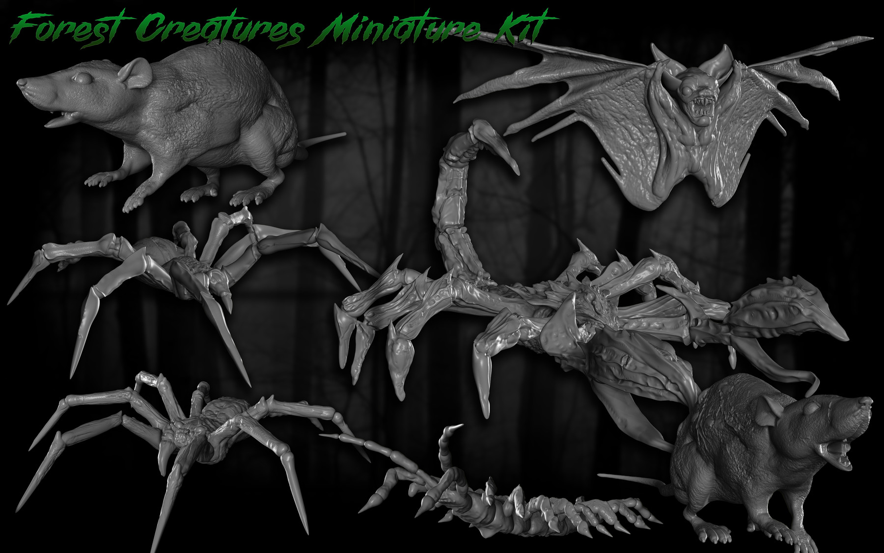 ArtStation - Forest Creature Miniature Kit | Resources