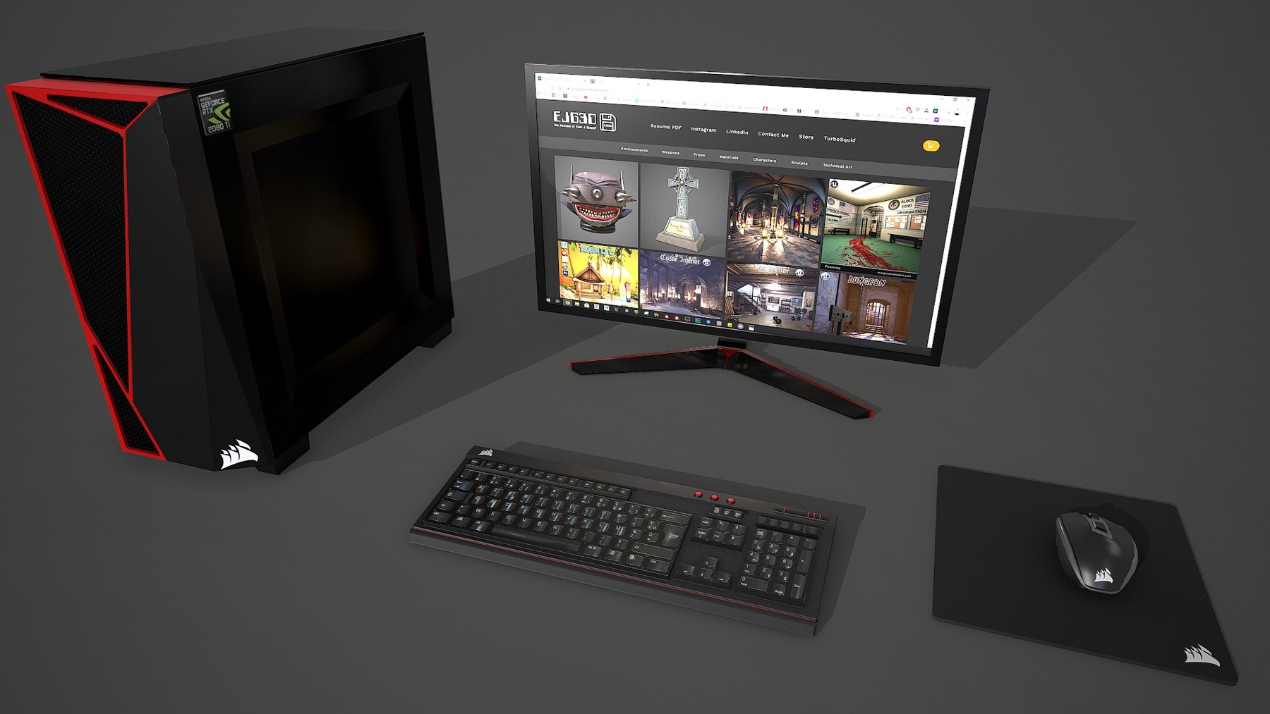 ArtStation - 5 Piece Game Ready PBR PC Equipment | Game Assets