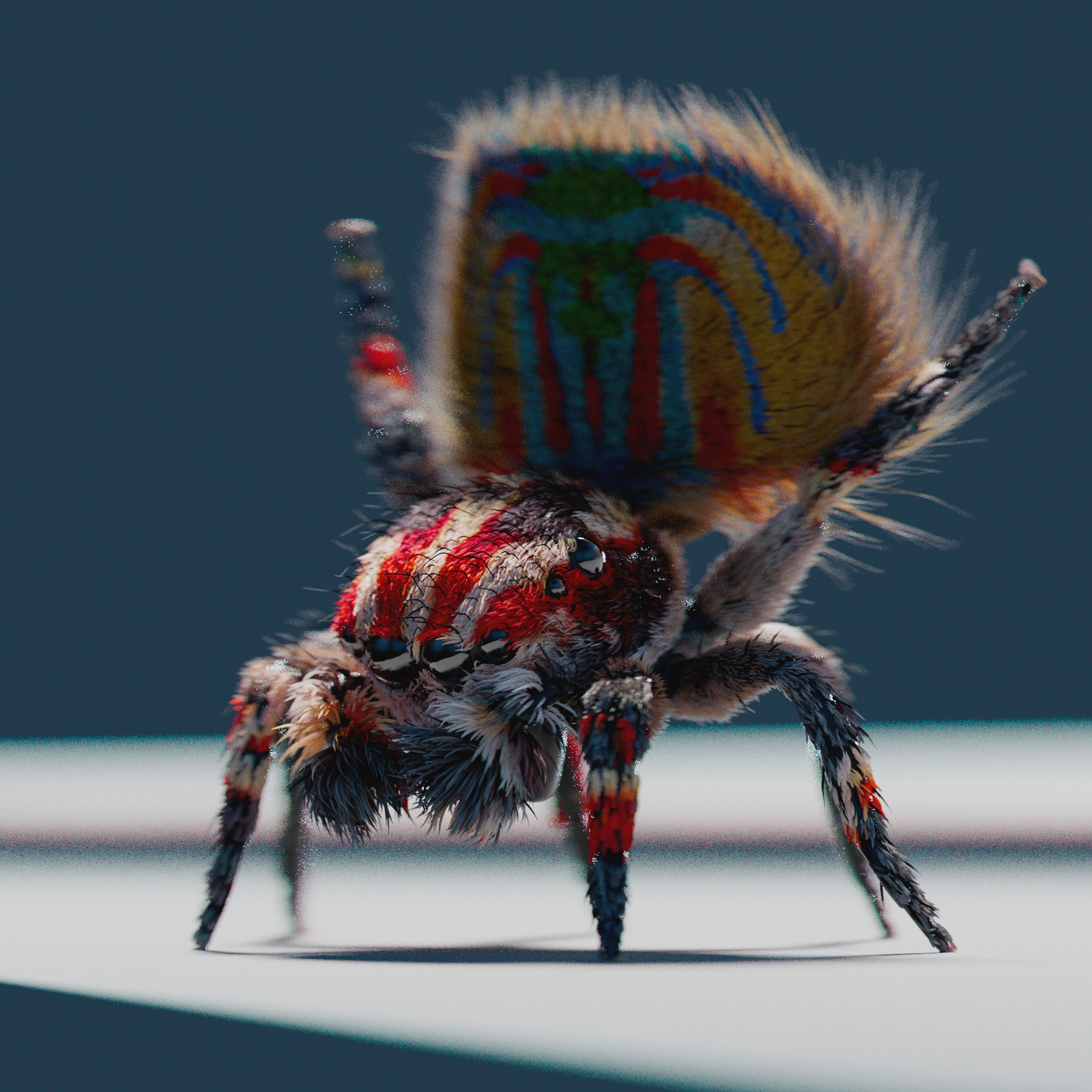 ArtStation - Peacock Spider Fur Grooming Tutorial | Tutorials