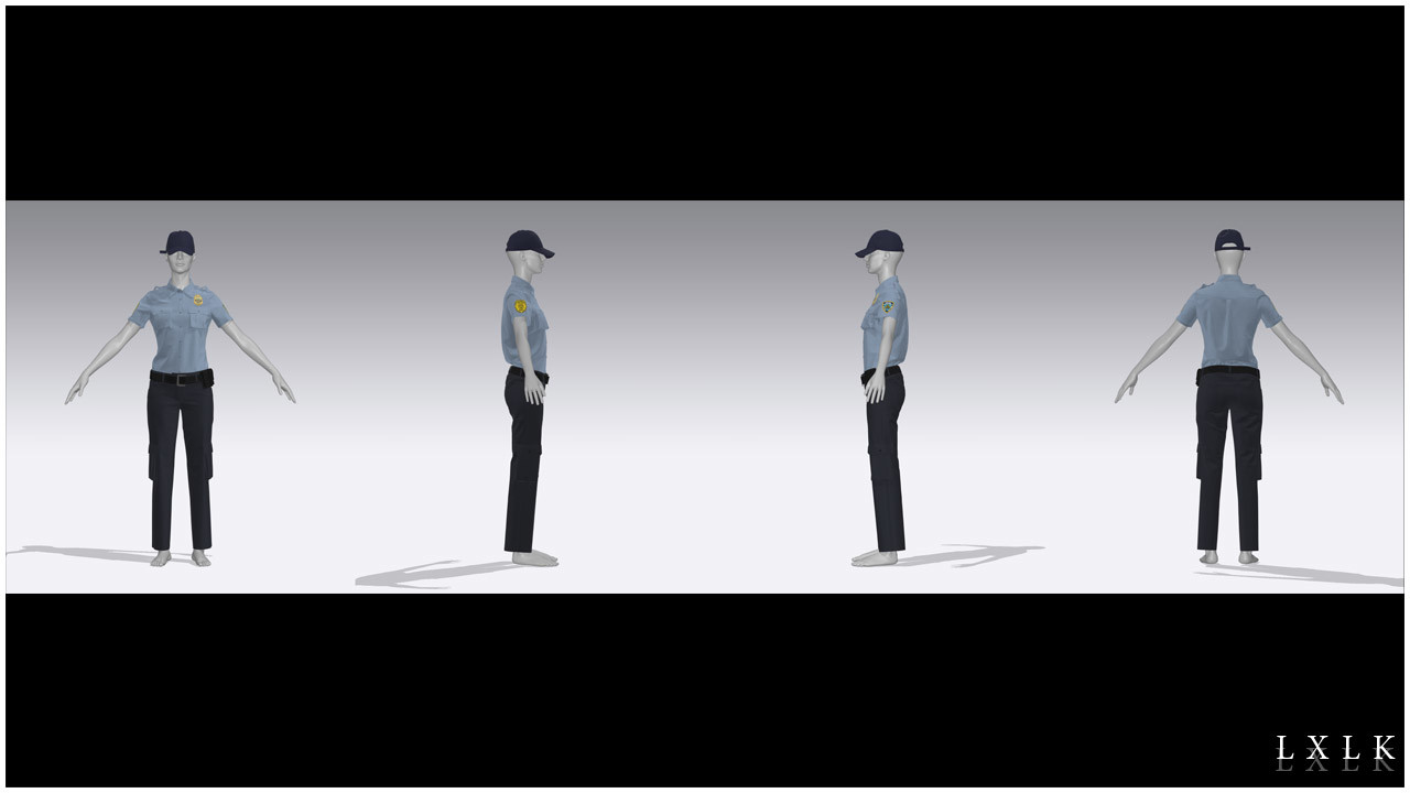 ArtStation - Police Officer Outfit - Marvelous Designer, CLO3D | Game ...